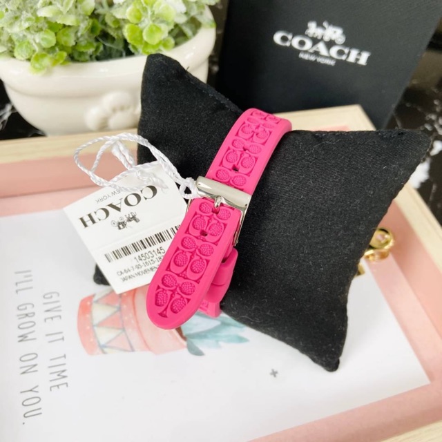 (ผ่อน0%) นาฬิกา COACH BOYFRIEND WOMEN'S QUARTZ WATCH 14503145 สายยาง สี ...