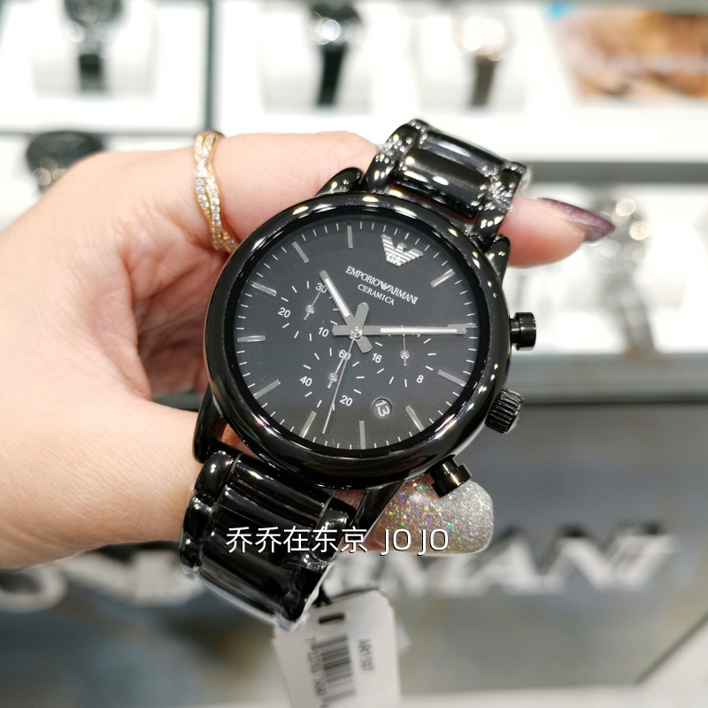 Armani นาฬิกาผู้ชายเซรามิกสามตาแฟชั่นนาฬิกาควอทซ์กันน้ำนาฬิกาผู้ชาย ...