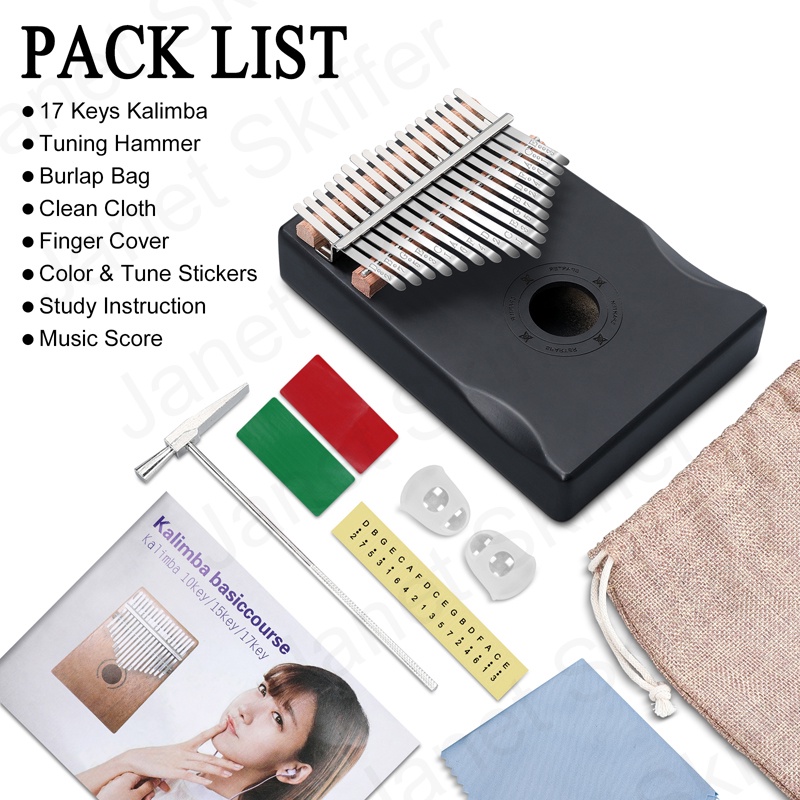 Kalimba 17 Keys Tones Thumb Piano High Quality Handguard Mahogany Nice ...