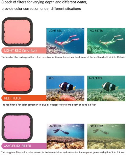 Filter GoPro Super suit ฟิลเตอร์ Red filter GoPro7/GoPro6/Gopro5 Hero7 ...
