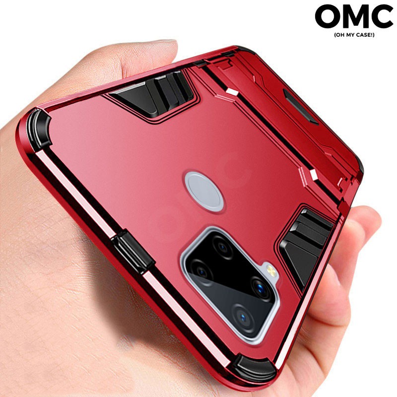 For Realme C15 Stand Hard Case Hybrid Shockproof Back Phone Cover ...