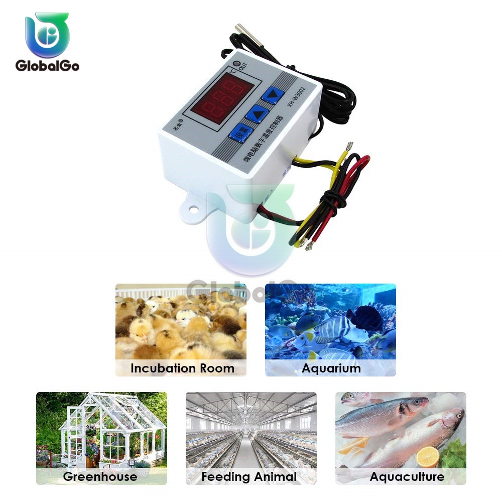12V 24V 110V 220V Professional W3002 Digital LED Temperature Controller 10A Thermostat Regulator ...