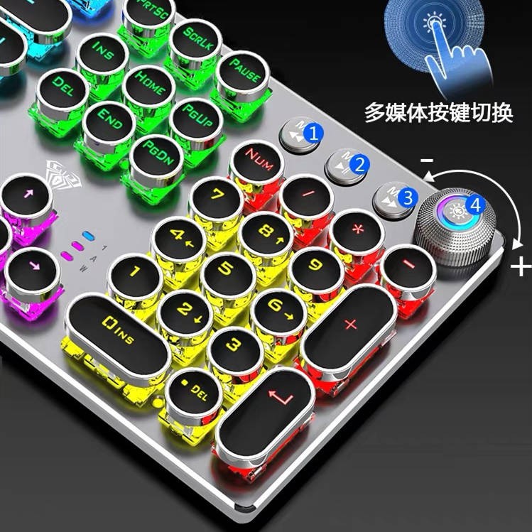 ☝Tarantula F2068 Steampunk Game Real Mechanical Keyboard Retro Desktop ...