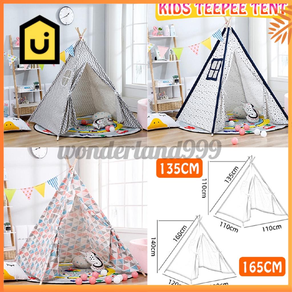 JYJ Toy | 135cm/165cm Height Kids Cotton Canvas Play Tent Teepee Large ...