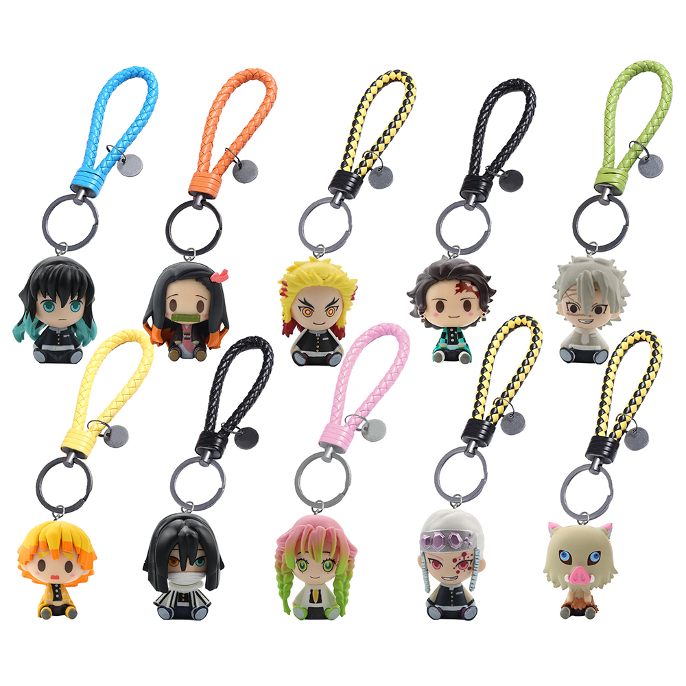 PEWANY 10pcs Key Rings Zenitsu Anime Demon Slayer Keychain Kimetsu No ...