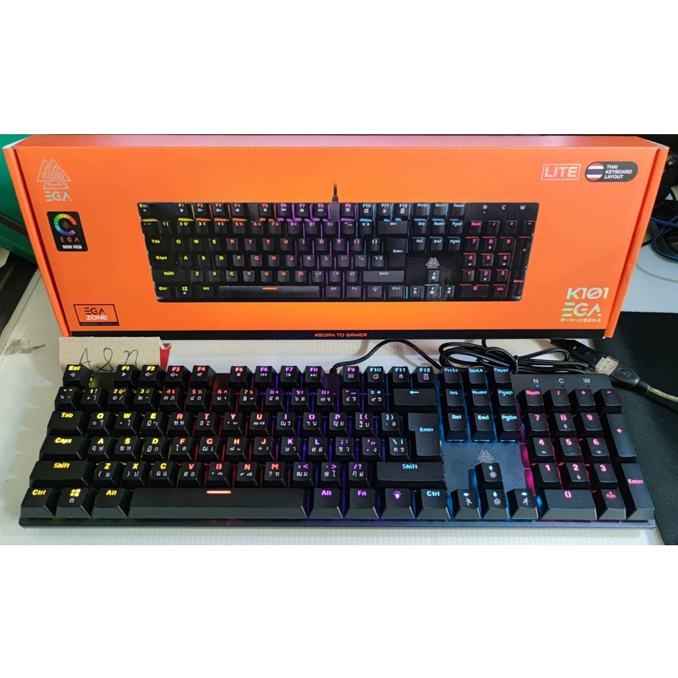 Keyboard Mechanical Gaming EGA K101 คีย์บอร์ดเกมมิ่ง คีย์บอร์ดมีไฟ Blue ...