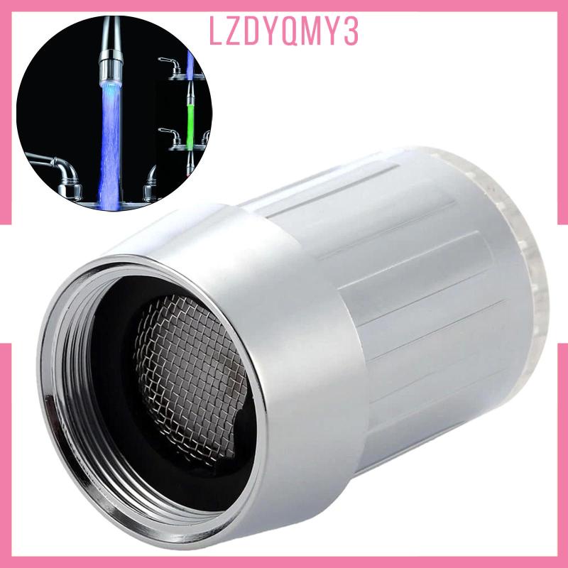 LED Light Glow Water Faucet 3-Color Changing Temperature Sensor Stream ...