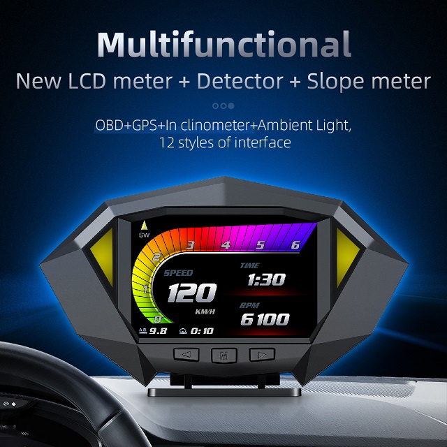 OBD2 สมาร์ทเกจ Smart Gauge Digital MeterDisplay P1 GPS Slope เมนูภาษา ...