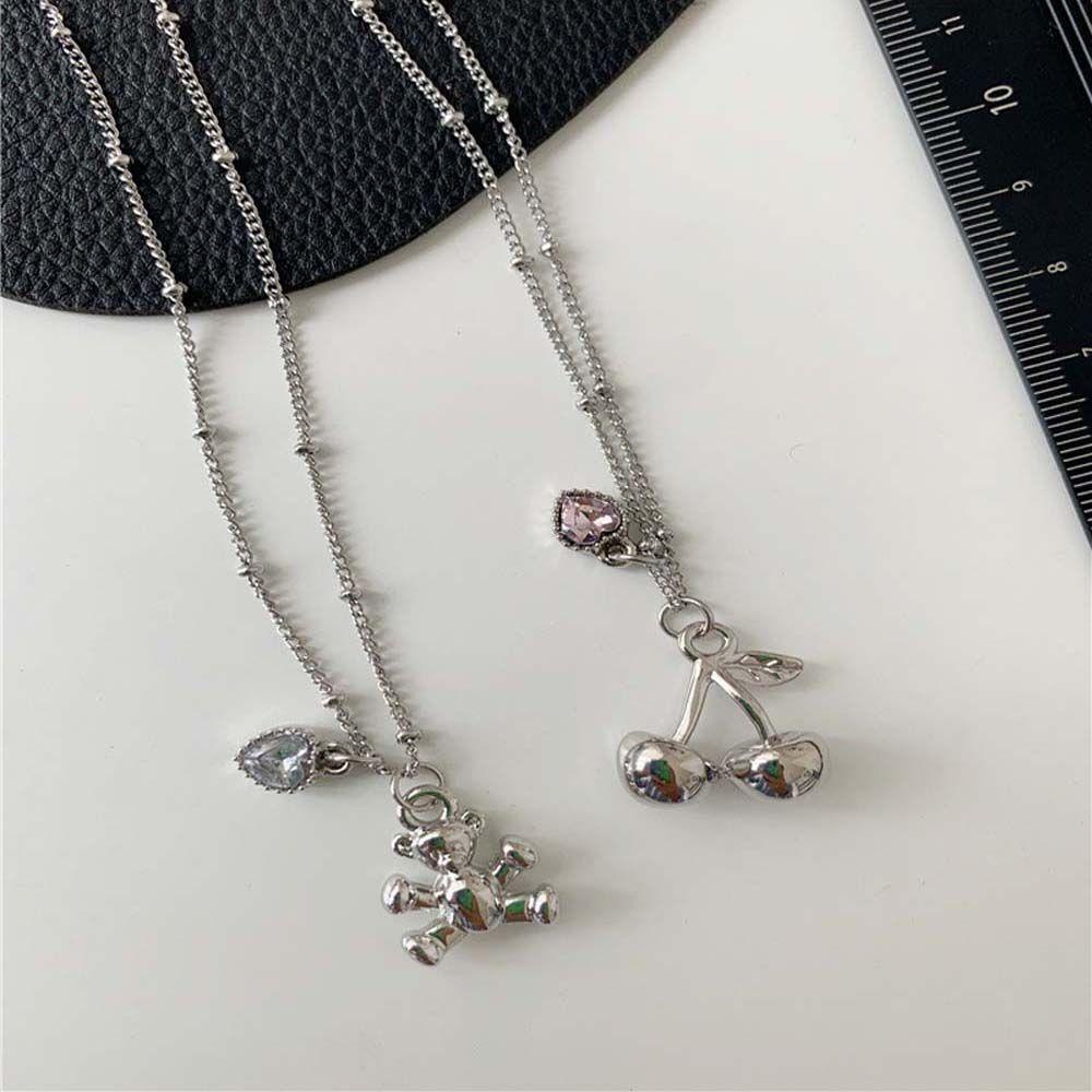 AUGUSTUS Cute Bear Necklace Sweet Fashion Jewelry Women Clavicle Chain ...