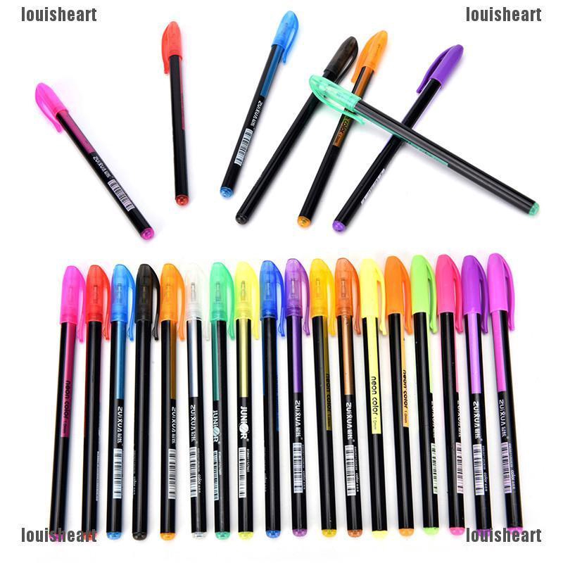 48 pcs Color Gel Pen Set Adult Coloring Book Ink Pens Drawing Painting ...