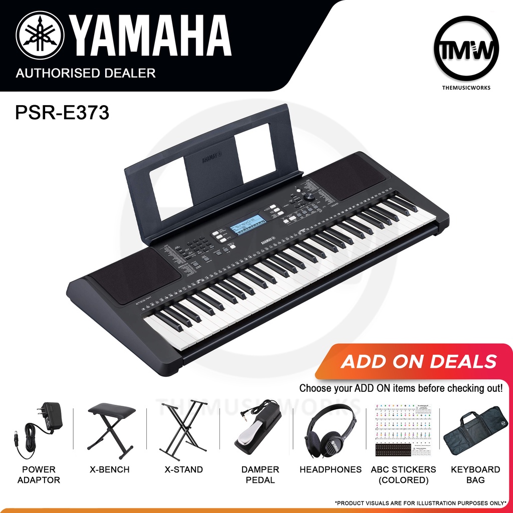 Yamaha PSR-E373 Portable Keyboard 61 keys Touch Response PSRE373 PSR ...