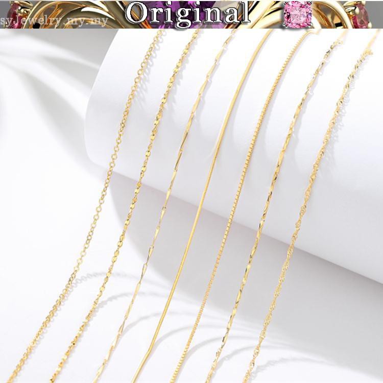 916 gold necklace gold bare chain single chain clavicle chain female ...