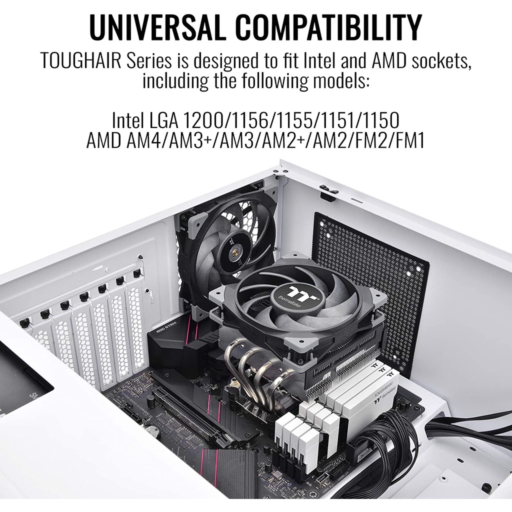 Thermaltake TOUGHAIR 110 140W TDP Top Flow CPU Cooler 120mm 2000RPM ...