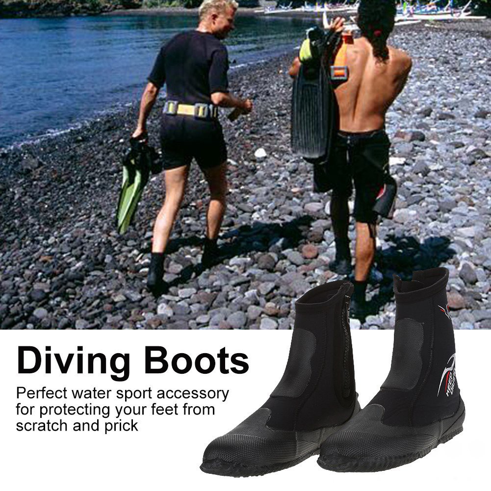 Diving Neoprene Snorkeling 5mm Long Shoes Water KEEP DIVING Scuba 1 ...