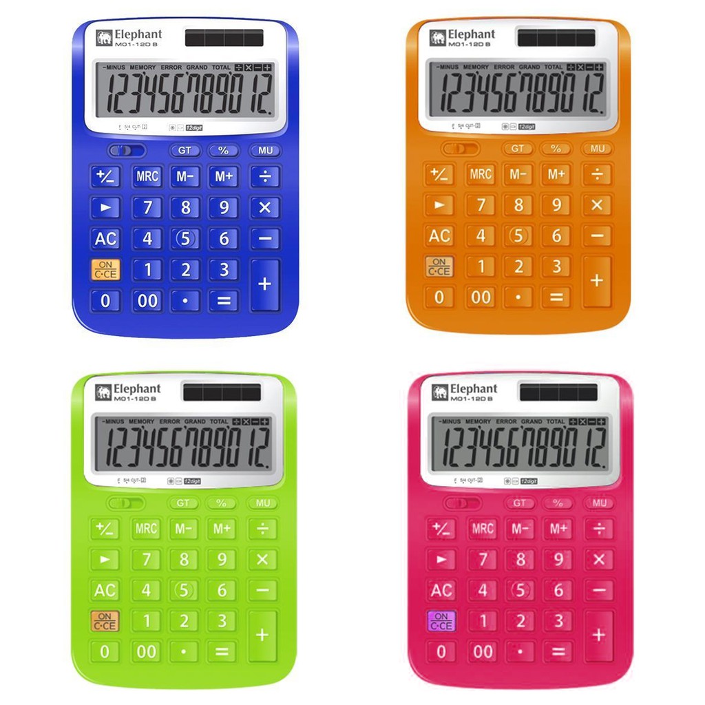 เครื่องคิดเลข ตราช้าง รุ่น M01-M12D Elephant Calculator M01-12D ...