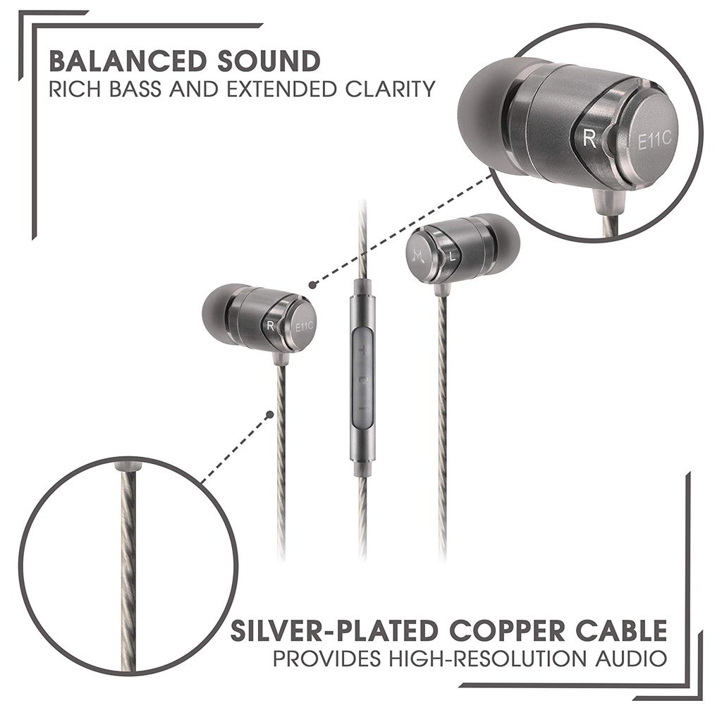 SoundMAGIC E11C in Ear Headphone with Mic, Wired in-Ear Earbuds ...