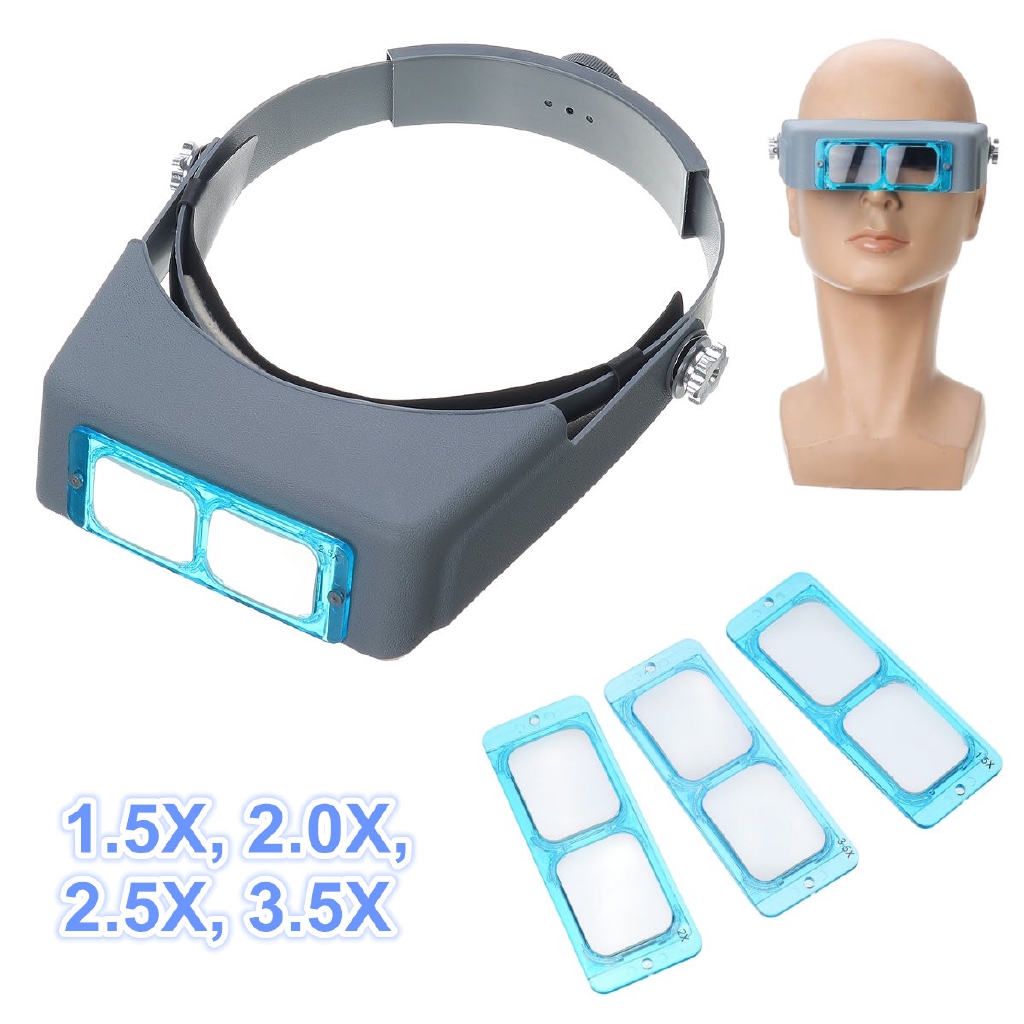 4 Lens Head Wearing Magnifier Magnifying Glass Headband Optivisor Eye ...