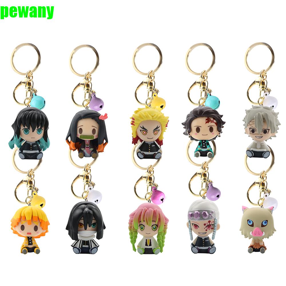 PEWANY 10pcs Key Rings Zenitsu Anime Demon Slayer Keychain Kimetsu No ...