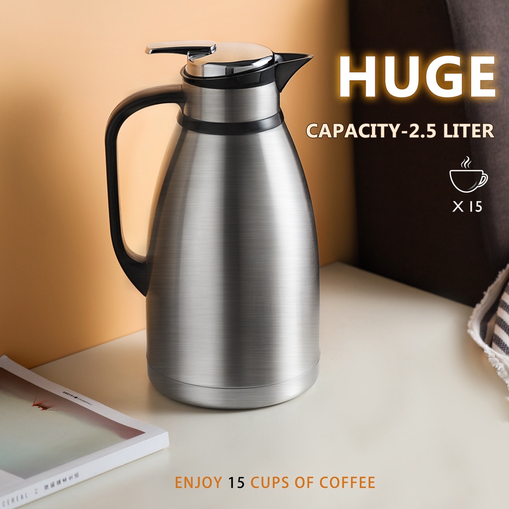 Thermos Pot Large Capacity 304 Stainless Steel Boiling Water Bottle Vacuum Flask Water Coffee ...