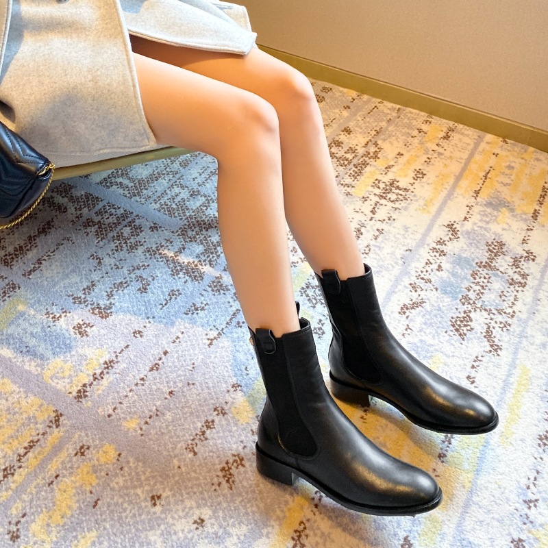 รองเท้าบูทมาร์ตินรองเท้าหนังส้นแบนสไตล์อังกฤษสําหรับผู้หญิง - jsh_jh_kj ...