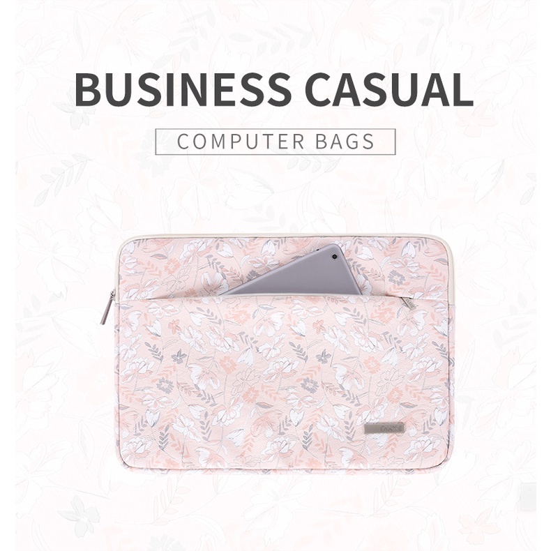 CanvasArtisan เคสกระเป๋าผ้าใบลายดอกไม้สีชมพูสําหรับ Macbook Air Pro ...