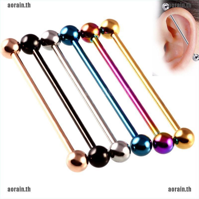AG Surgical Steel Industrial Bar Scaffold Ear Barbell Ring Women ...