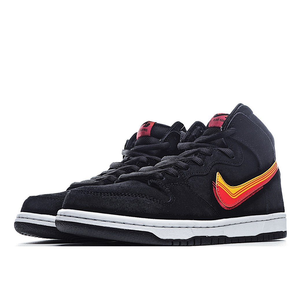 nike sb dunk high top รองเท้าแตะลําลองสําหรับผู้ชายผู้หญิงสีส้มสีเหลือง ...