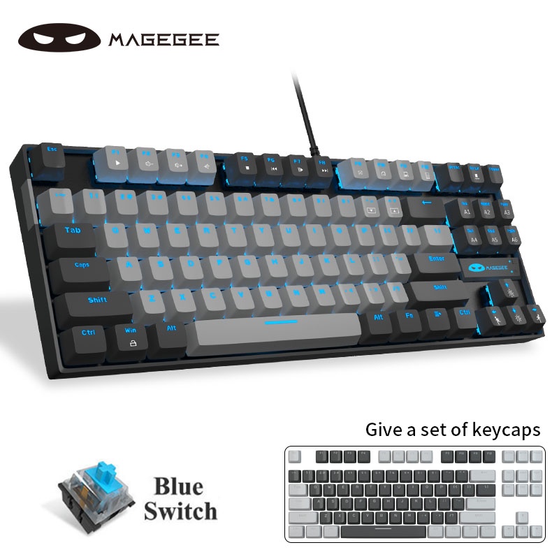 ☸[MageGee MK-star Mechanical Gaming Keyboard Blue / Red Switch 87 keys ...