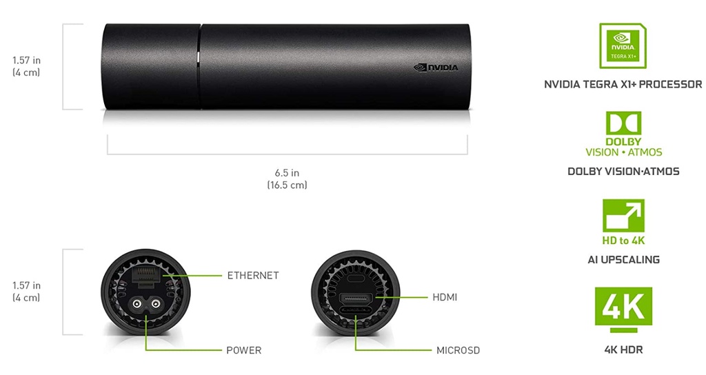 NVIDIA SHIELD Android TV Streaming Media Player; 4K HDR,Dolby Vision ...