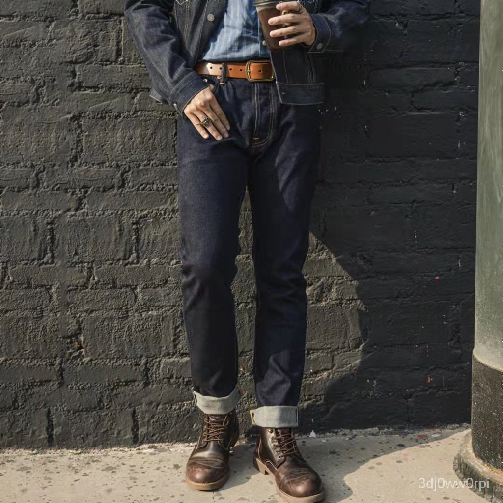 Red Tornado GT Style 12oz Selvedge Denim Jeans For Men Slim Fit Dark ...