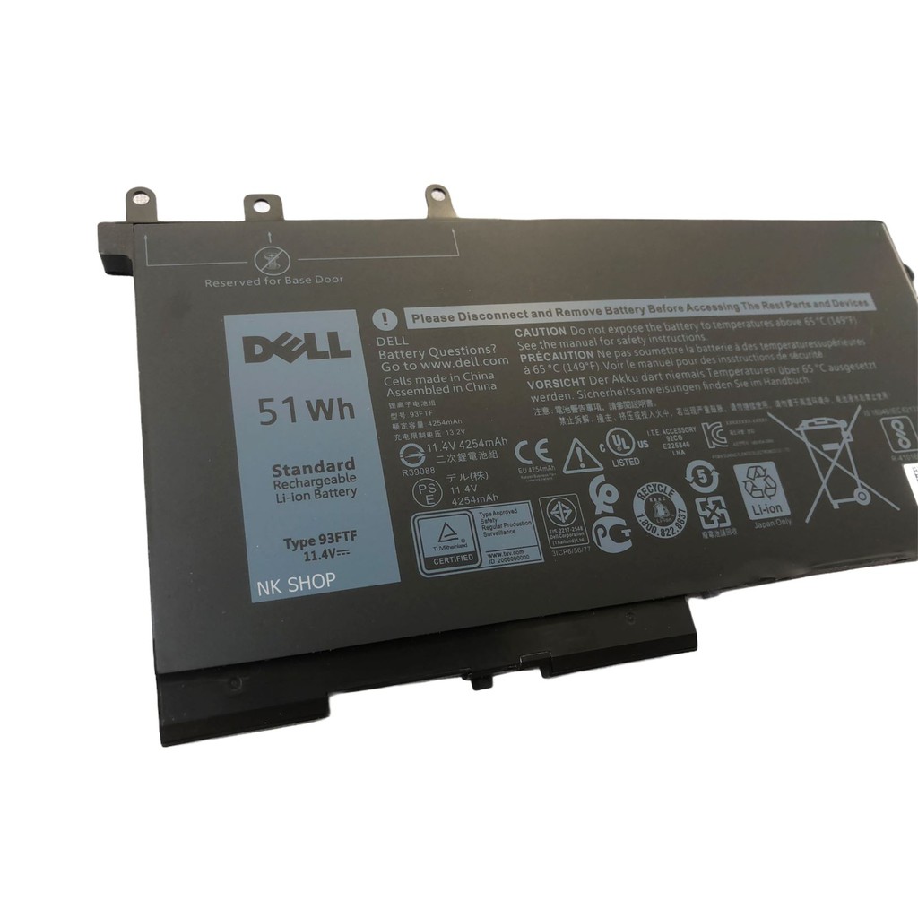 Dell แบตเตอรี่ 93FTF (สำหรับ Latitude 5280 5480 5580 5290 5490 5590 ...