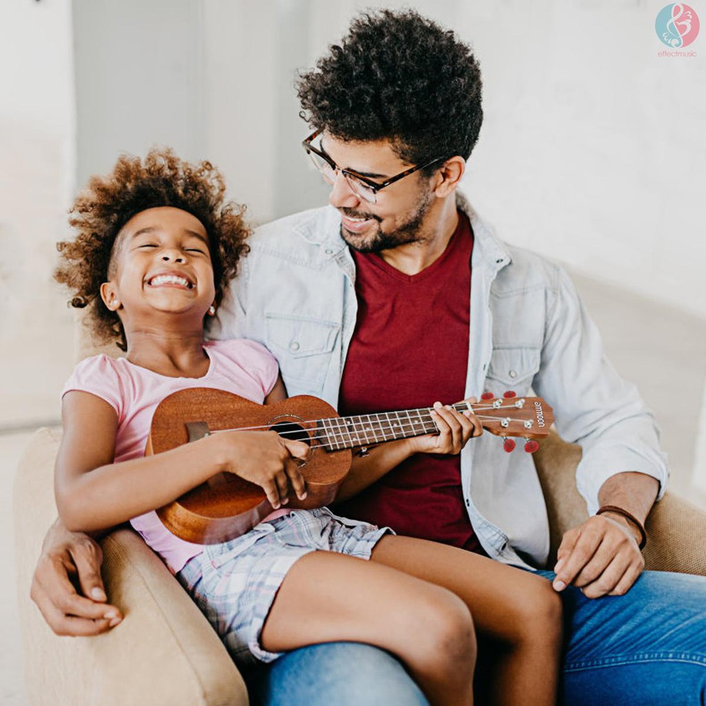 E*M ammoon 23 Inch Acoustic Concert Ukulele Kit Mahogany Plywood ...