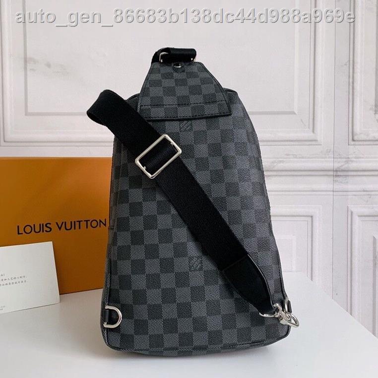 L V Louis .Vuitton Original High Quality AVENUE Men s Chest Bag Black ...
