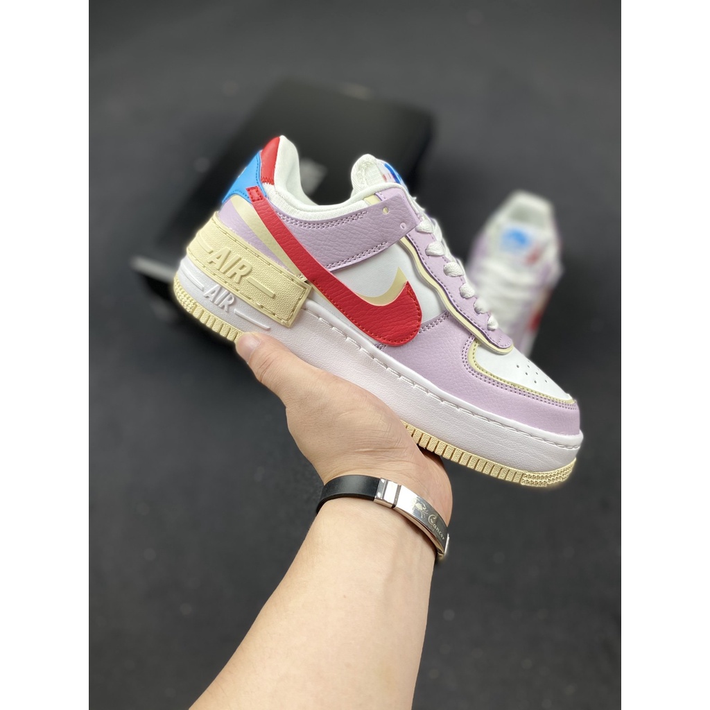 รองเท้าผ้าใบ Nk Air Force 1 Shadow Macaron สีชมพู สีฟ้า Dn5055-600 36 ...