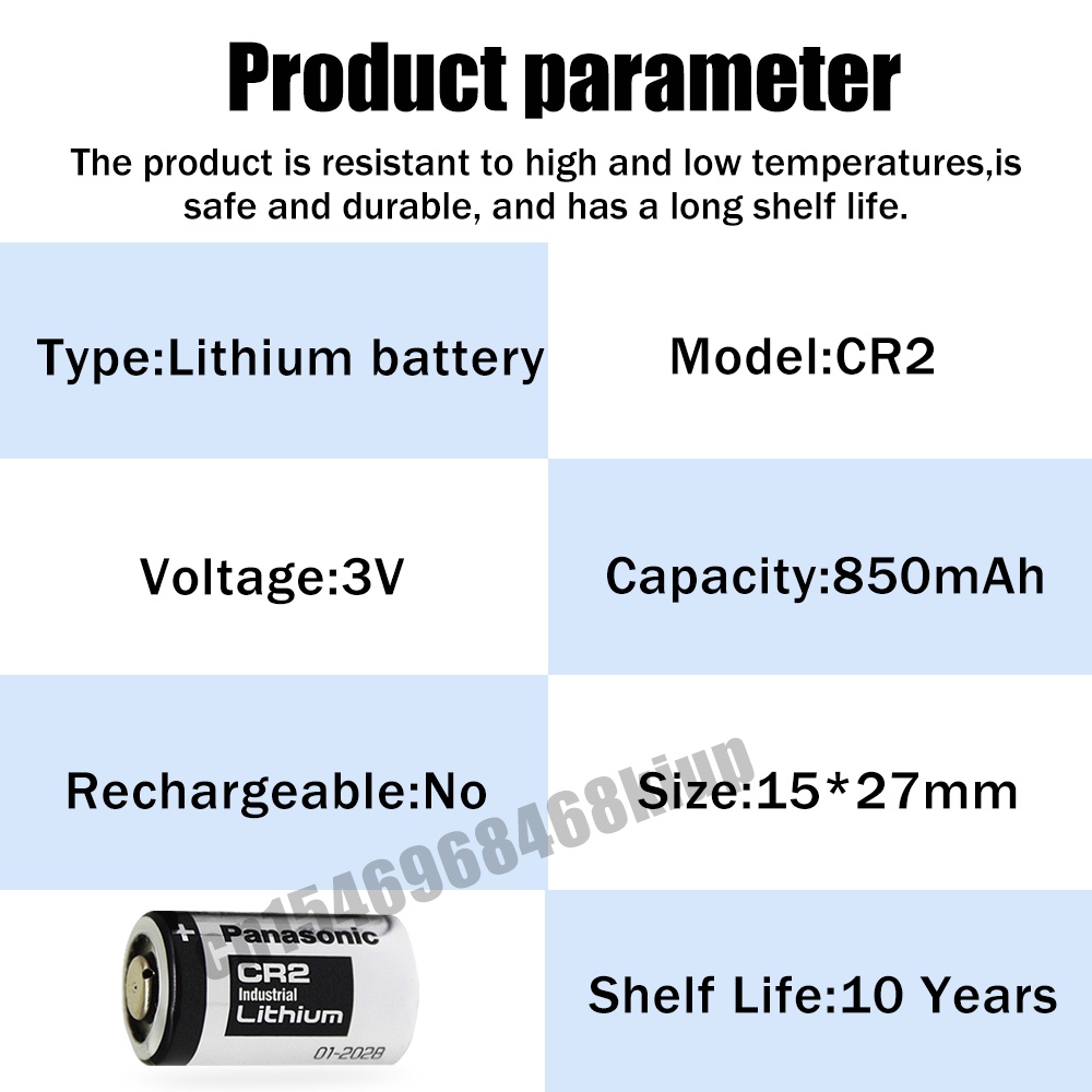 พานาโซนิคanasonic CR2 CR15H270 DLCR2 ELCR2 3V 850mAh Lithium Battery For Digital Camera ...