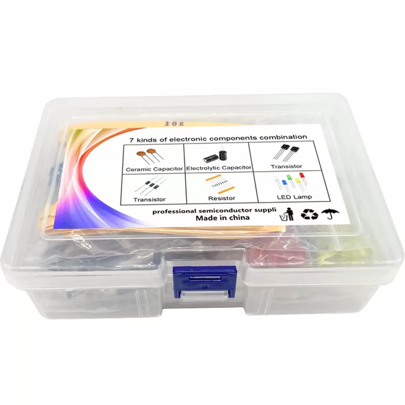Metal Film Resistor Assortment Kit Led Diodes Electrolytic Capacitor ...