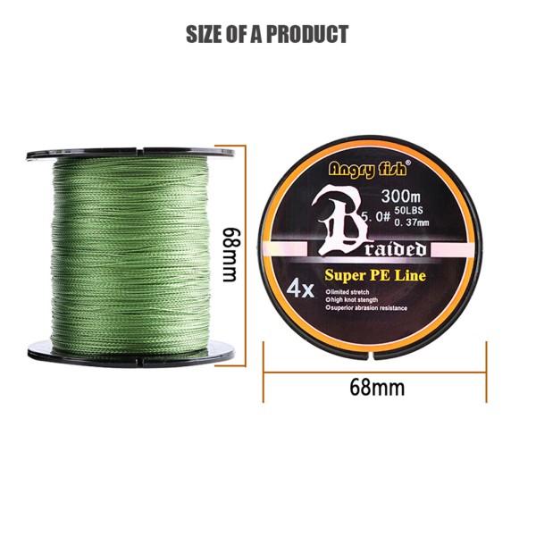 Advanced 300m/328yds 4 Braid Single Color Fishing Line - Yellow ...