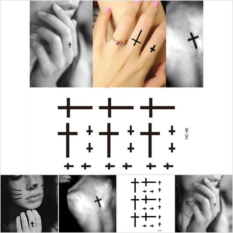【Purpleredto】Chic Cross Temporary Fake Transfer Tattoo Stickers Arm ...