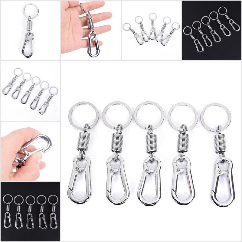【Purpleredto】2 PCs Retractable Stainless Steel Buckle Carabiner ...