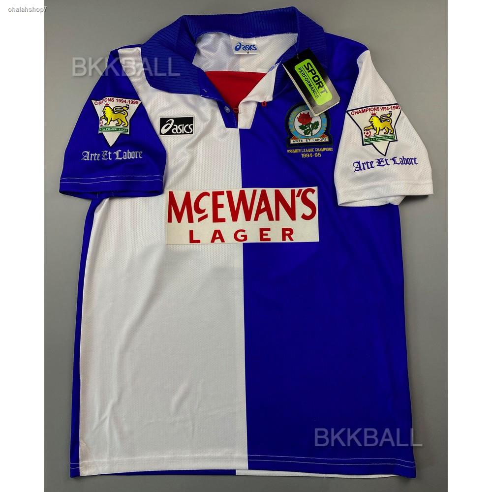 จัดส่งเฉพาะจุด จัดส่งในกรุงเทพฯเสื้อบอล ย้อนยุค แบลคเบิร์น โรเว่อ 1995 ...