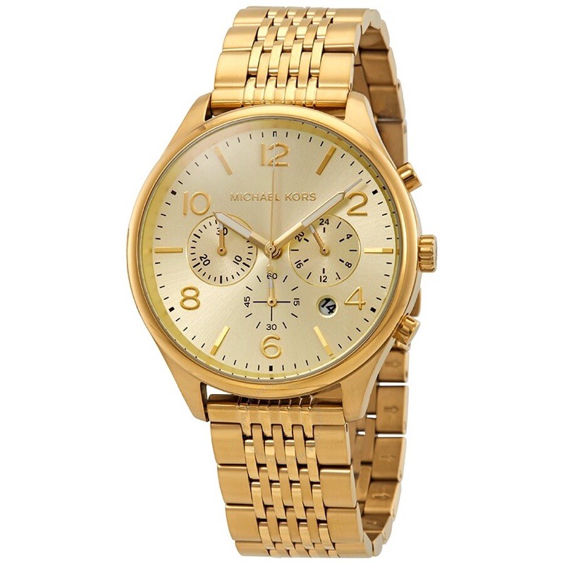 Michael Kors Merrick Chronograph Gold Dial Men's Watch MK8638 | Shopee ...
