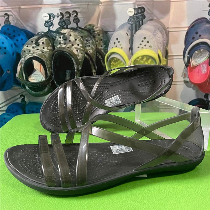 ใหม่Crocsอิซาเบลาเข็มขัดคาโปจิแฟชั่นสบายๆผู้หญิงแบนรองเท้าแตะชายหาดและ ...