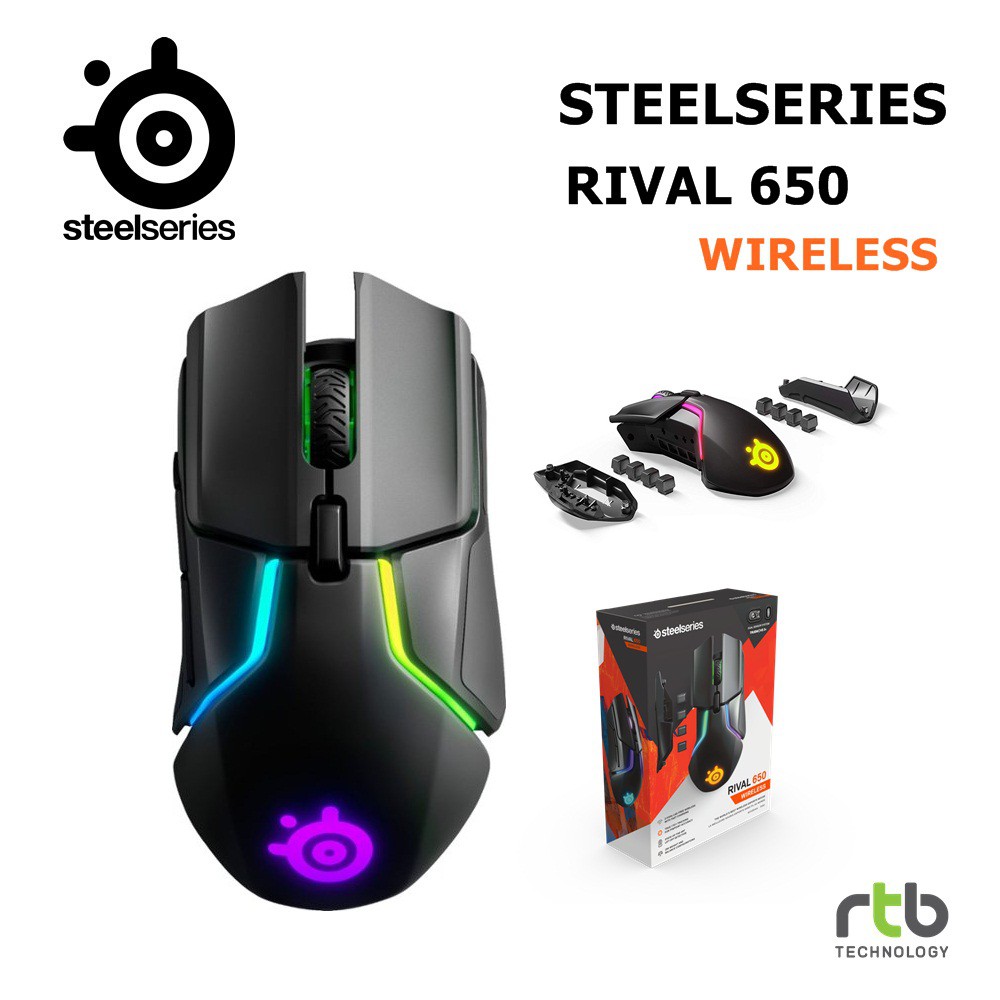 [ผ่อน 0%] SteelSeries เมาส์เกมมิ่ง รุ่น Rival 650 Wireless Gaming Mouse ...
