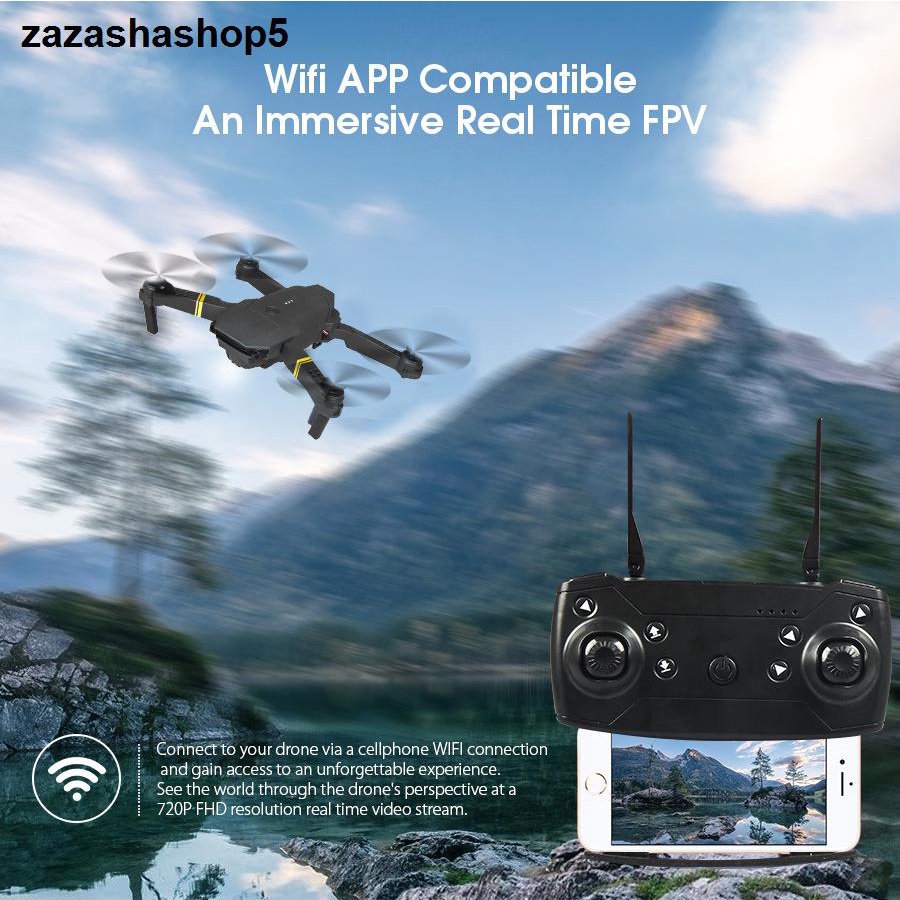 E58 WIFI FPV พร้อมมุมกว้าง HD 4K กล้องโหมดถือความสูงแขนพับได้ RC Quadcopter Drone X Pro RTF ...