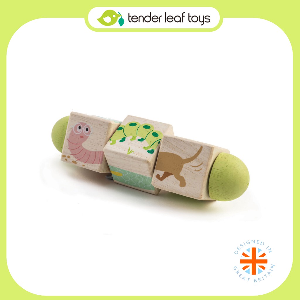 Tender Leaf Toys ของเล่นไม้ ของเล่นเด็กเล็ก บิดจับคู่ธีมสัตว์น้อย Twisting Cubes | Shopee Thailand