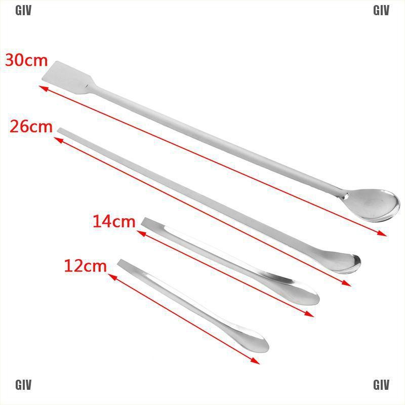 {GIV}☼SPH unfailing jolie Stainless Steel Lab Micro Spatula Spoon Scoop ...