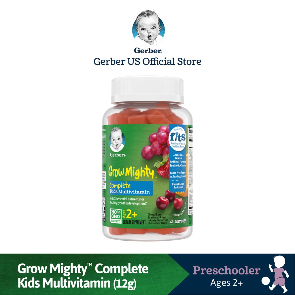 Gerber Grow Mighty Complete Kids Gummy Multivitamin 12g Bottle O8AN ...