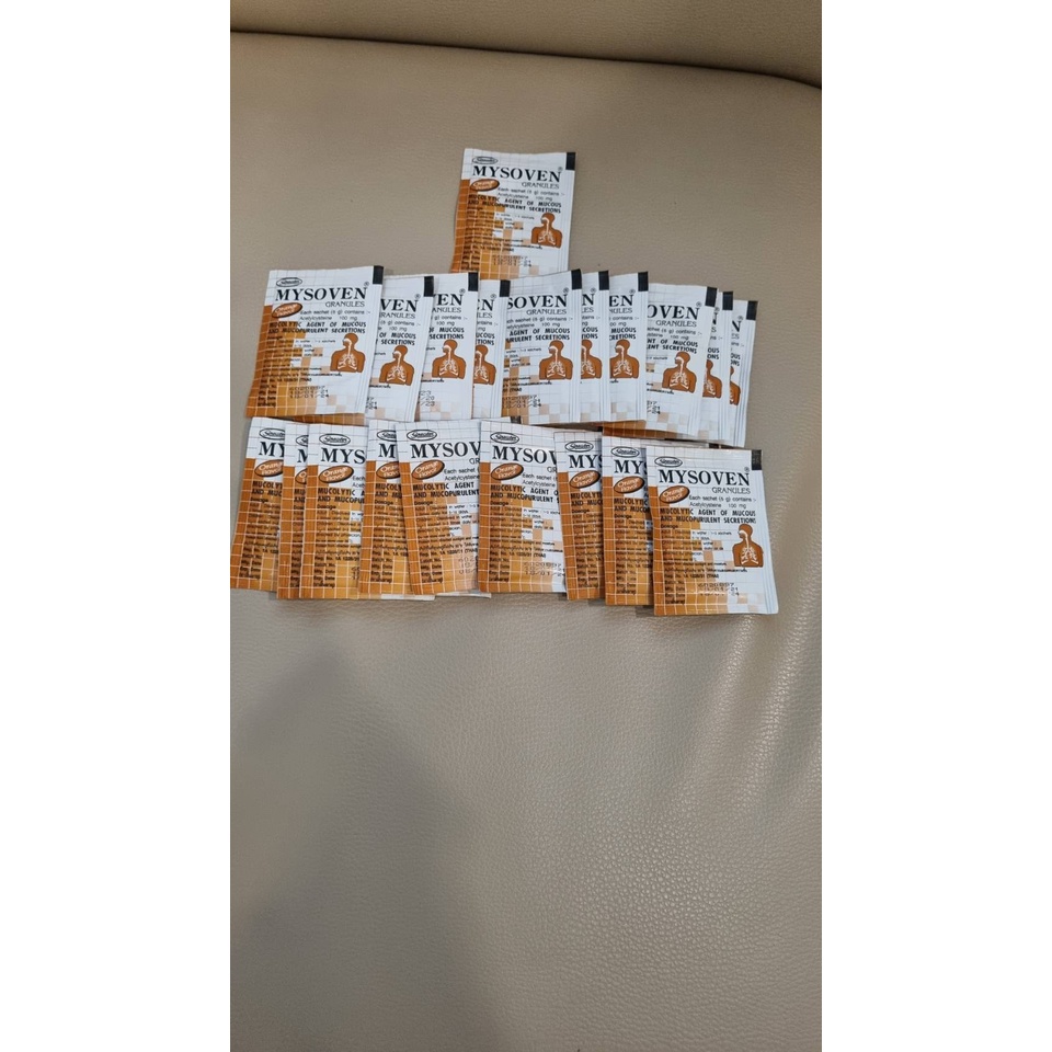 MYSOVEN GRANULES (มัยโซเวน แกรนูล) 200 mg รสส้มผงชงดื่มละลายเสมหะ รสส้ม ...