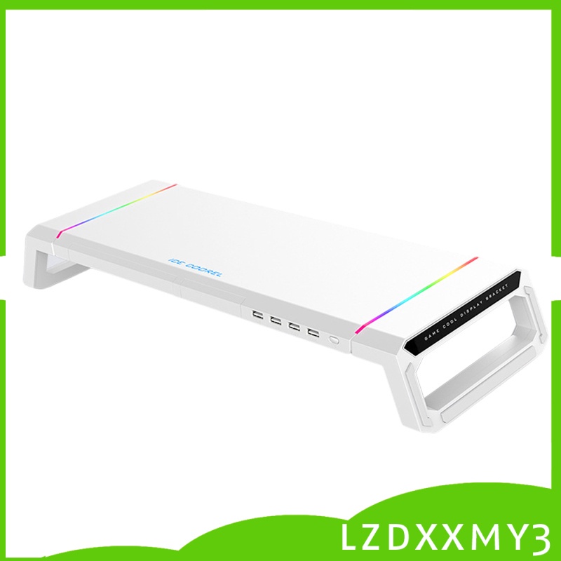 HOT Foldable Computer Monitor Stand Riser Bracket RGB 4 USB Keyboard ...