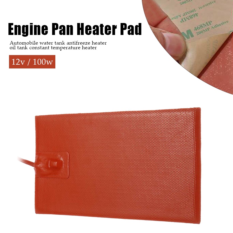 100W 12V Car Engine Oil Pan Sump Tank Heater Pad Silicone oil heating ...